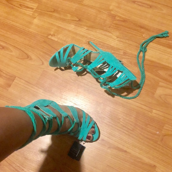 Express | Shoes | Rope Lace Up Stiletto Heels By Express | Poshmark